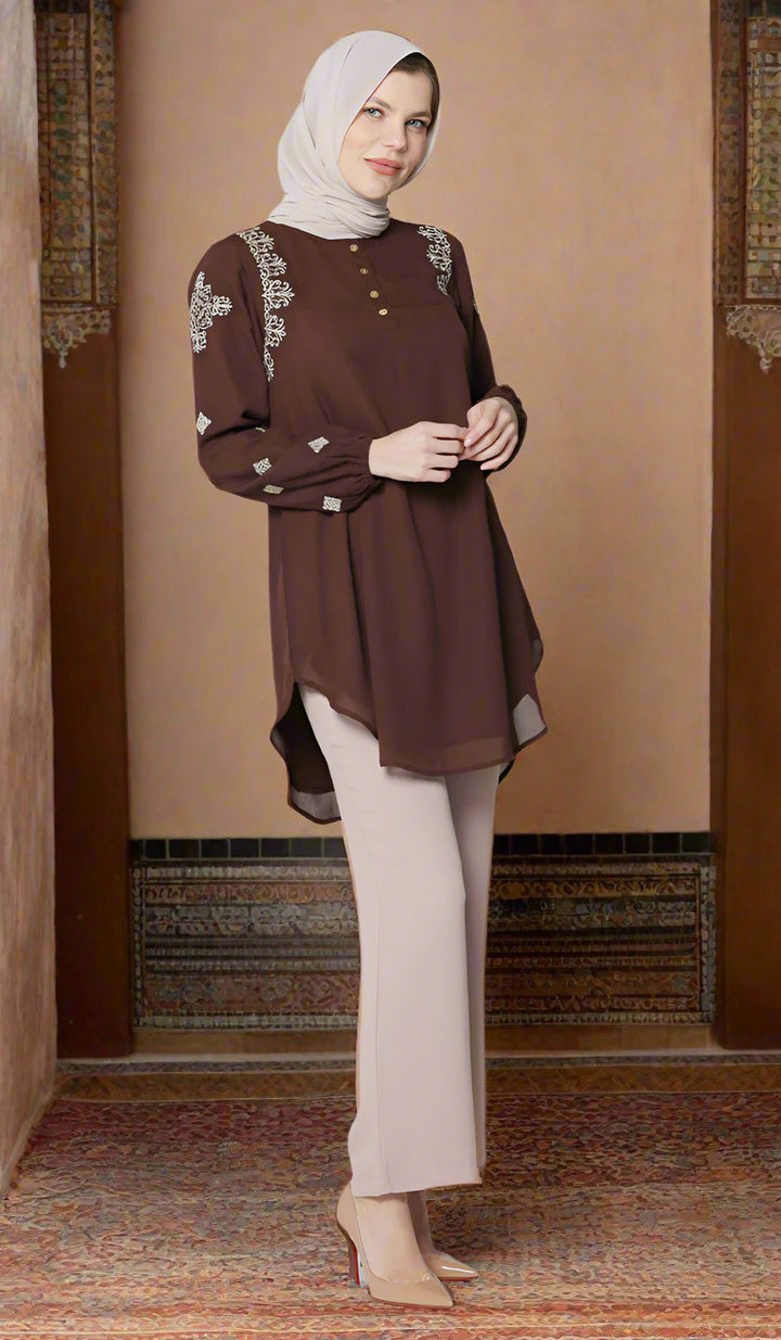 Stylish Dressy Modest Tunics & Formal Islamic Tunic Tops | Artizara ...