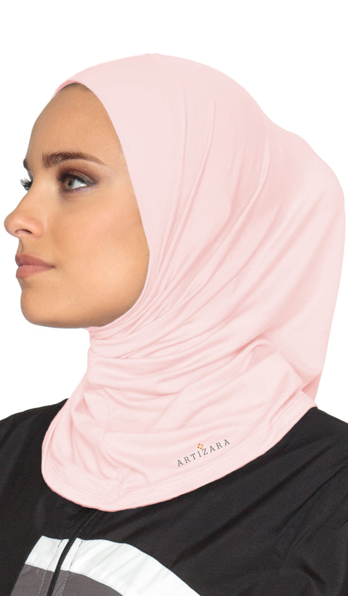 Comfortable Light Pink One Piece Stretch Sport Hijab | Islamic hijab ...