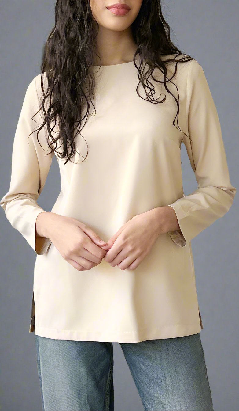 Lyla Everyday Tailored Shell Top - Vanilla | Muslim Clothing | Artizara ...