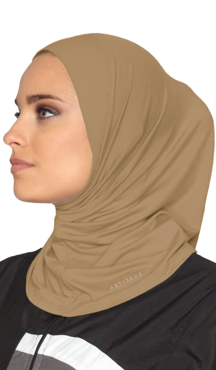 Comfortable Cafe Brown One Piece Stretch Sport Hijab | Islamic hijab ...